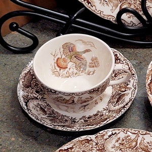 Vintage Windsor Ware Native American Wild Turkeys Brown by Johnson Bros ...