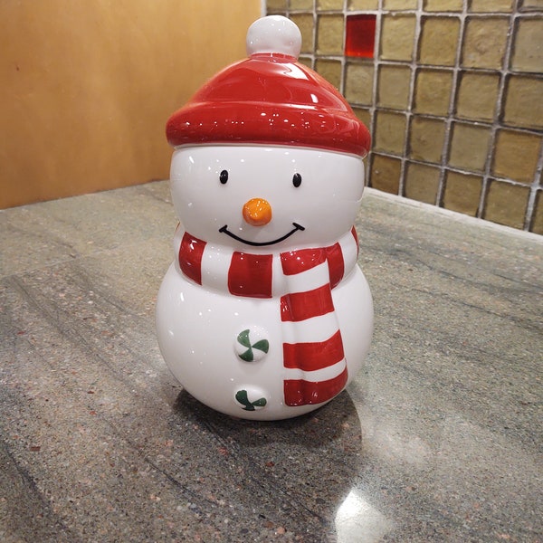 Snowman Cookie Jar - Etsy