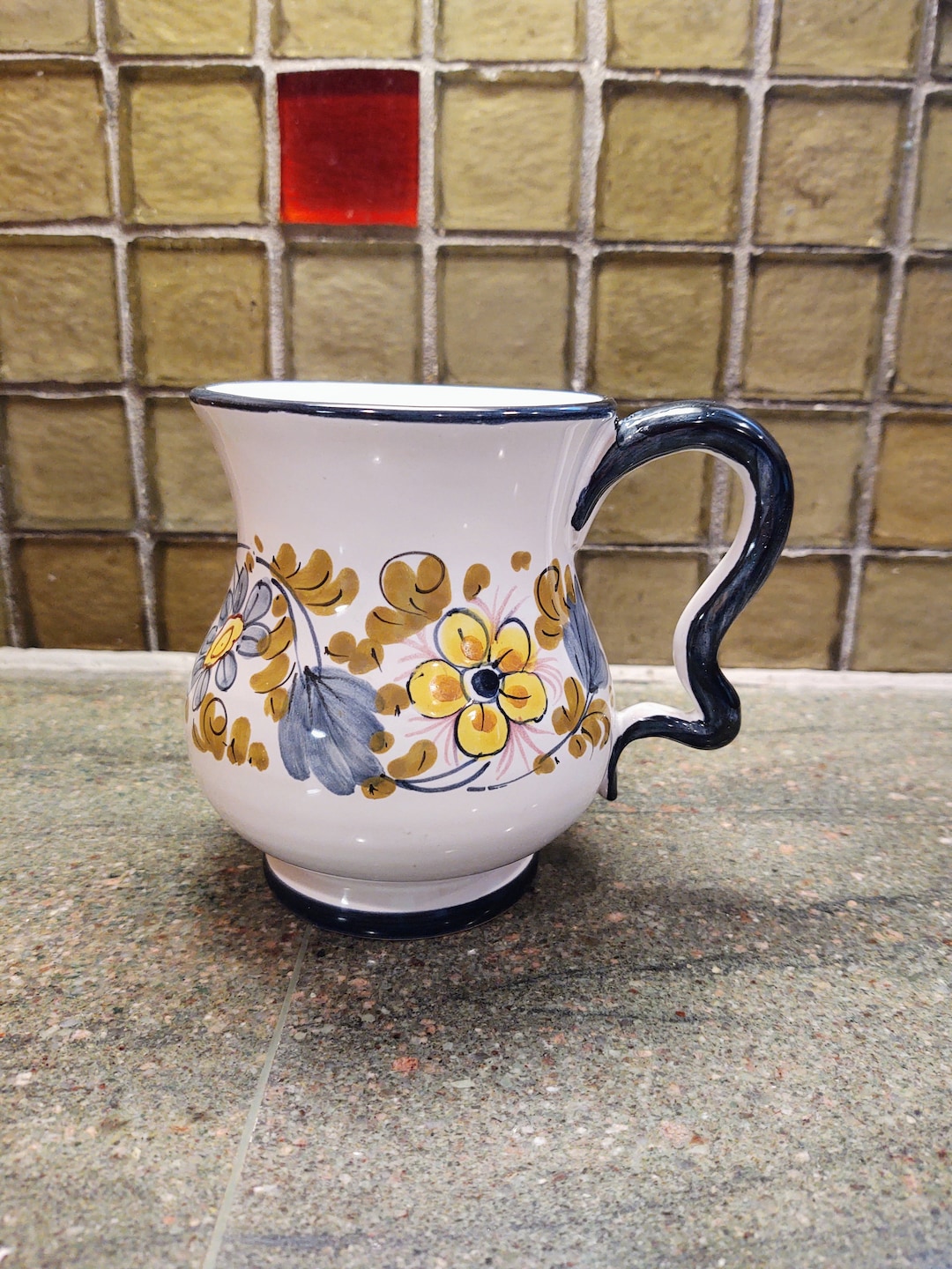 Vintage Hand Painted Mexican Pottery Mug - Etsy