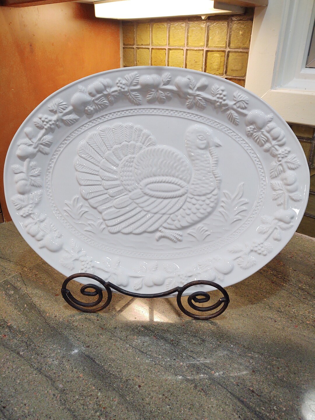Vintage Stoneware Turkey Platter - Etsy