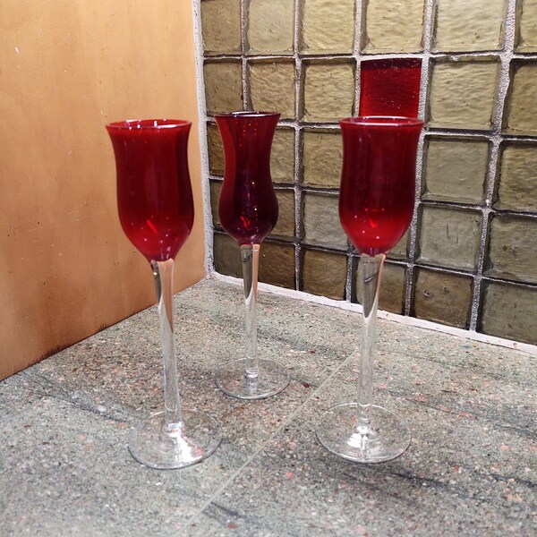 Red Cordial Glasses - Etsy
