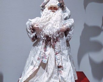 Vintage Santa Claus Porcelain and Fabric. Christmas Decor. 11" Tall X 6 ...