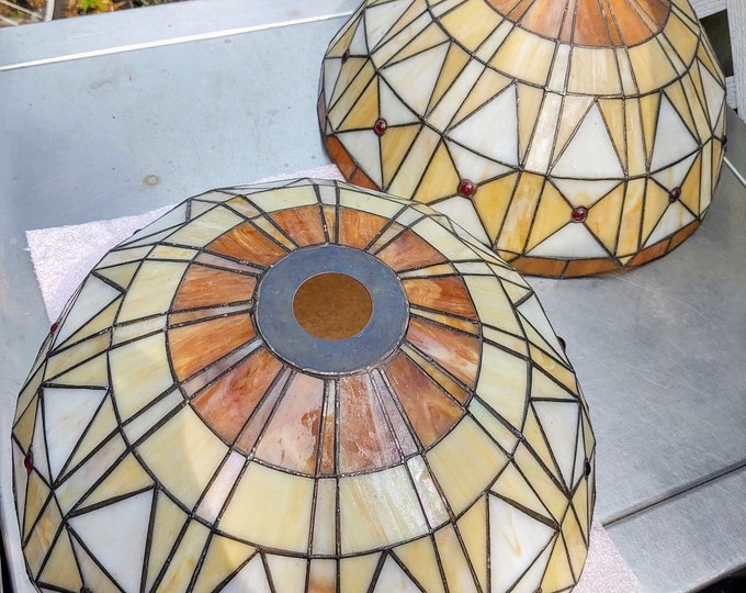 Vintage Stained Glass Ceiling Light Shades - Etsy