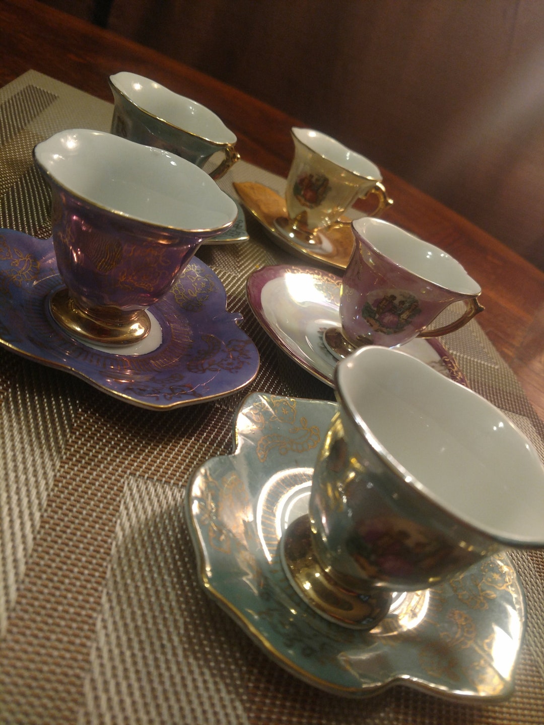 Elbro Hand Decorated Japan Mini Tea Cups and Saucers - Etsy