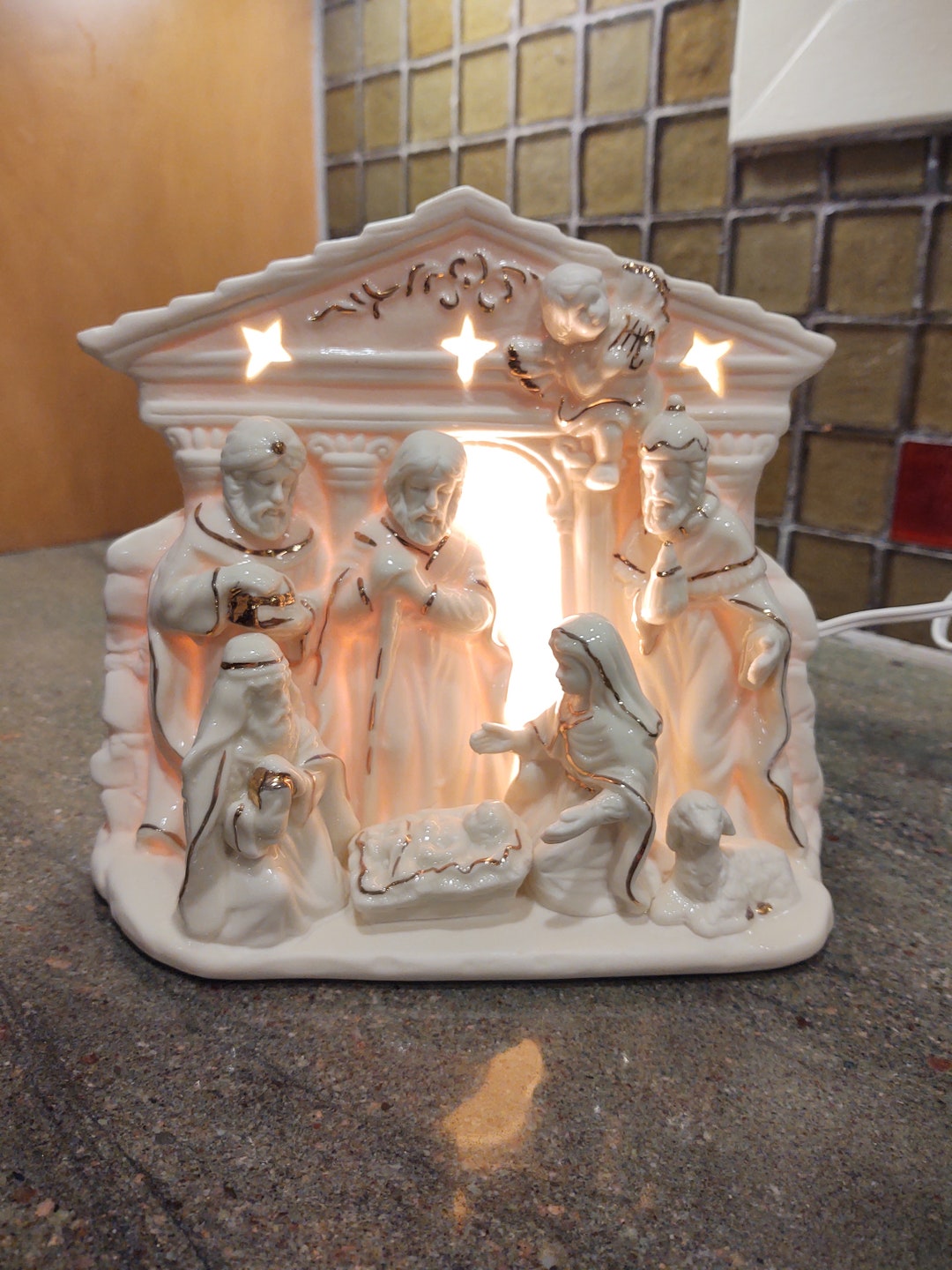 Vintage Porcelain Nativity Night Light - Etsy