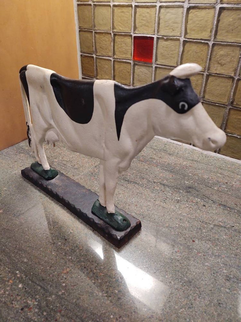 Mid Century Farmhouse Cast Iron Cow Door Stop - Etsy