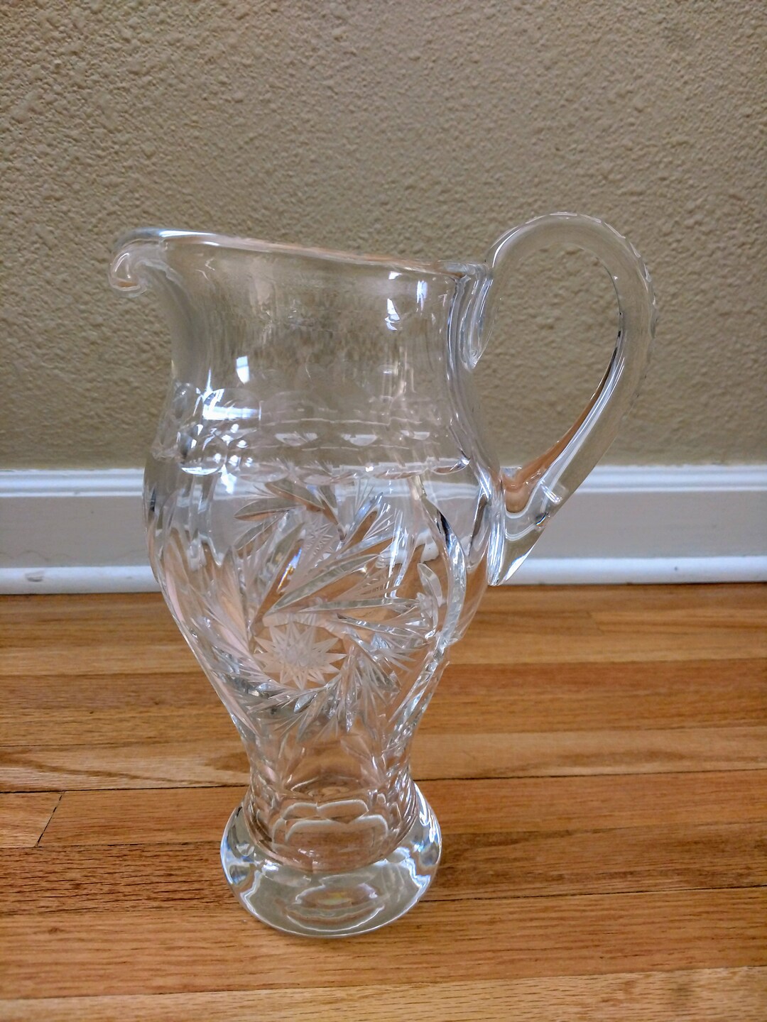 Lead Crystal Pinwheel Cut Pitcher - Etsy