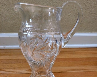 Cut Glass Lead Crystal Pitcher - Etsy