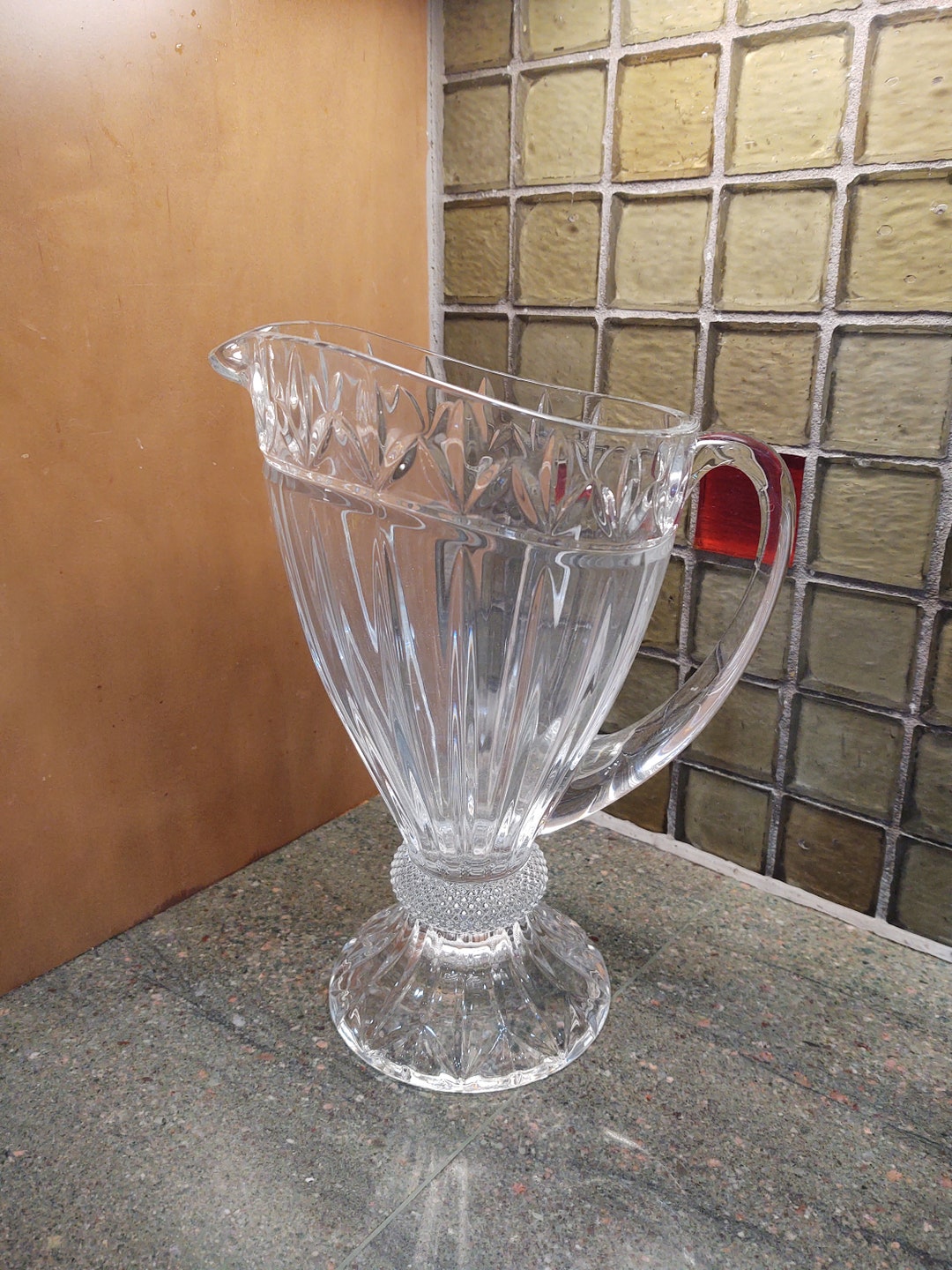 Vintage Godinger Crystal Pitcher - Etsy