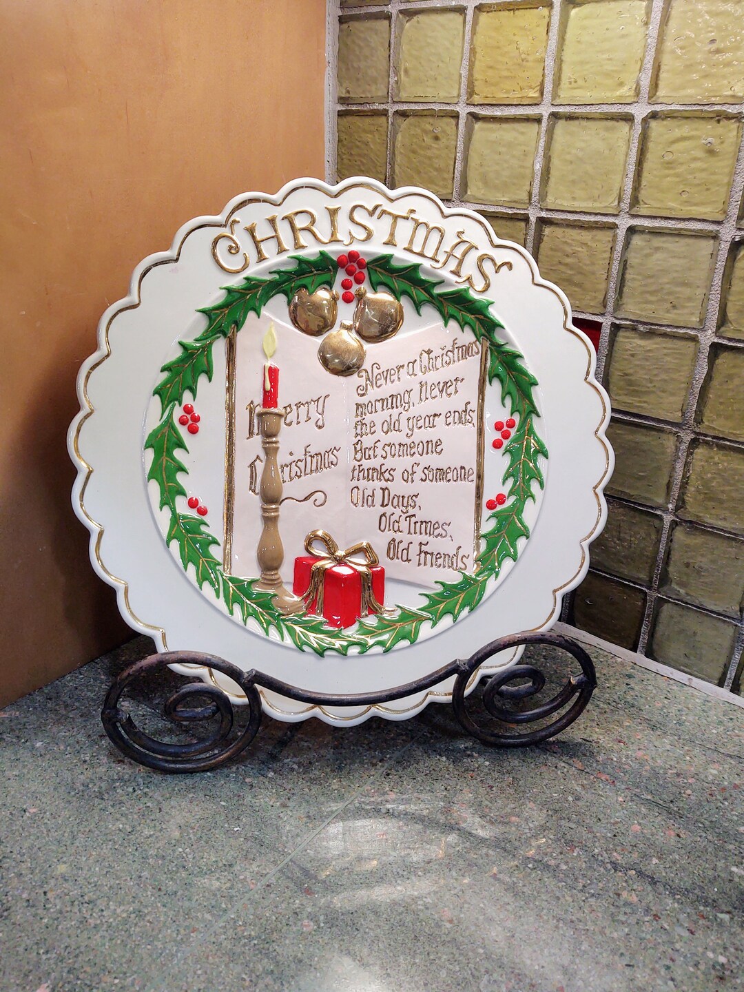 Vintage Hand Painted Christmas Decorative Plate - Etsy