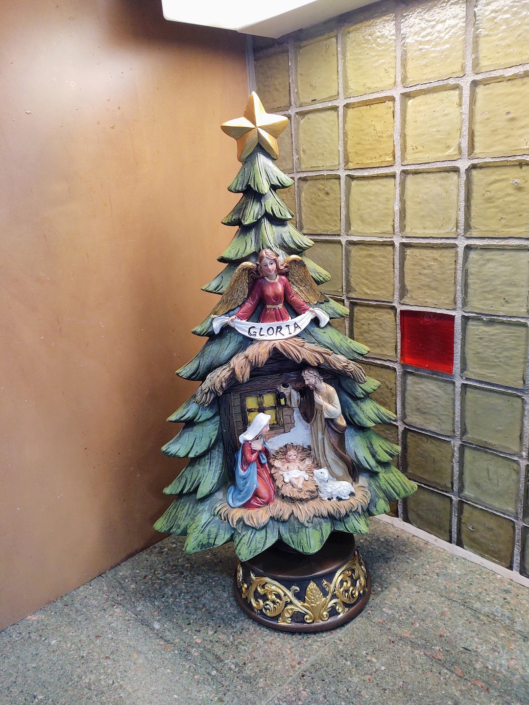 Christmas Tree With Nativity Scene - Etsy