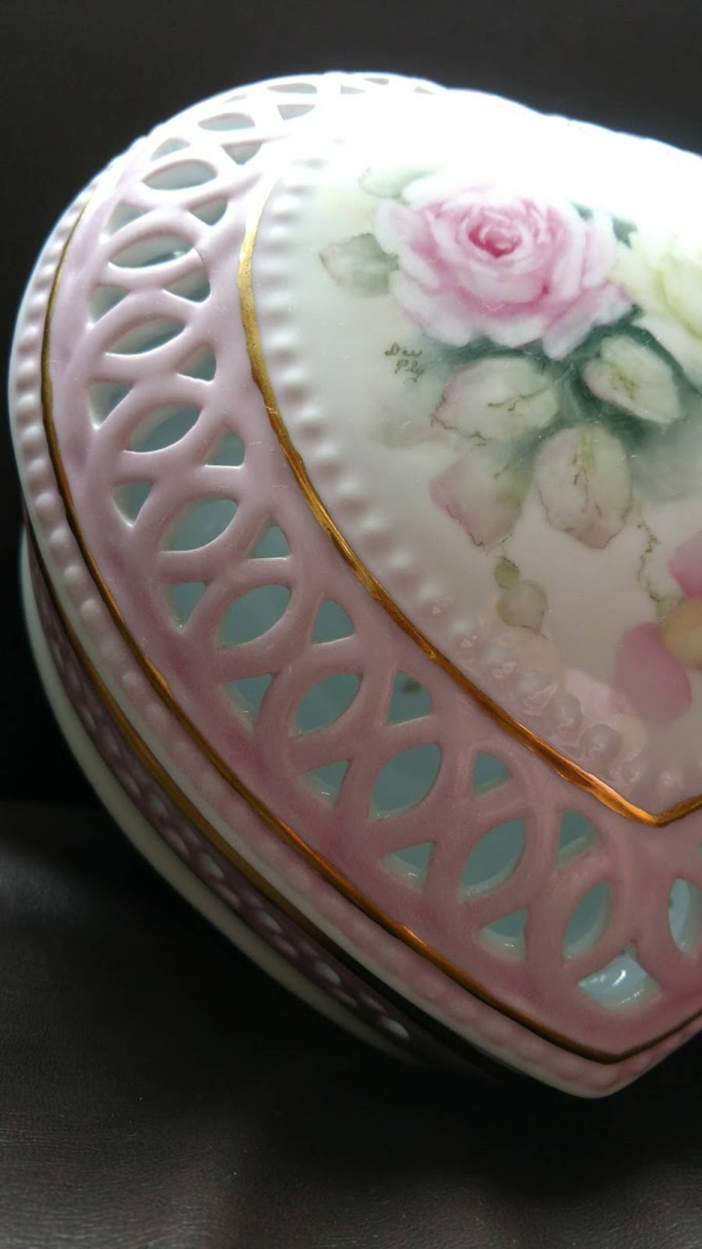 Hand Painted Woven Porcelain Heart - Etsy