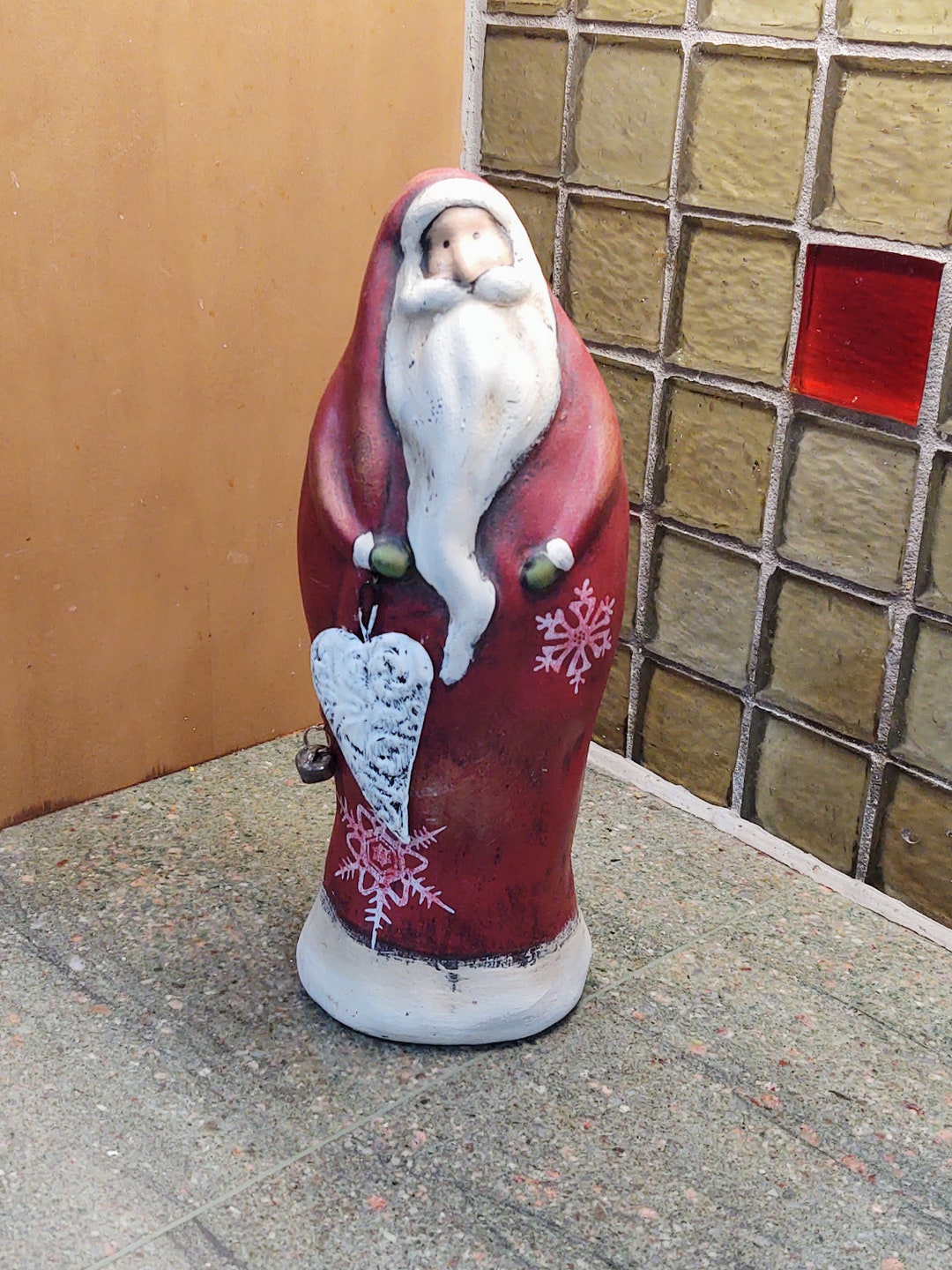 Vintage Terracotta Santa Claus Figurine - Etsy