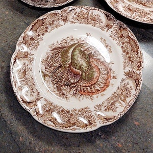 Vintage Windsor Ware Native American Wild Turkeys Brown by Johnson Bros ...