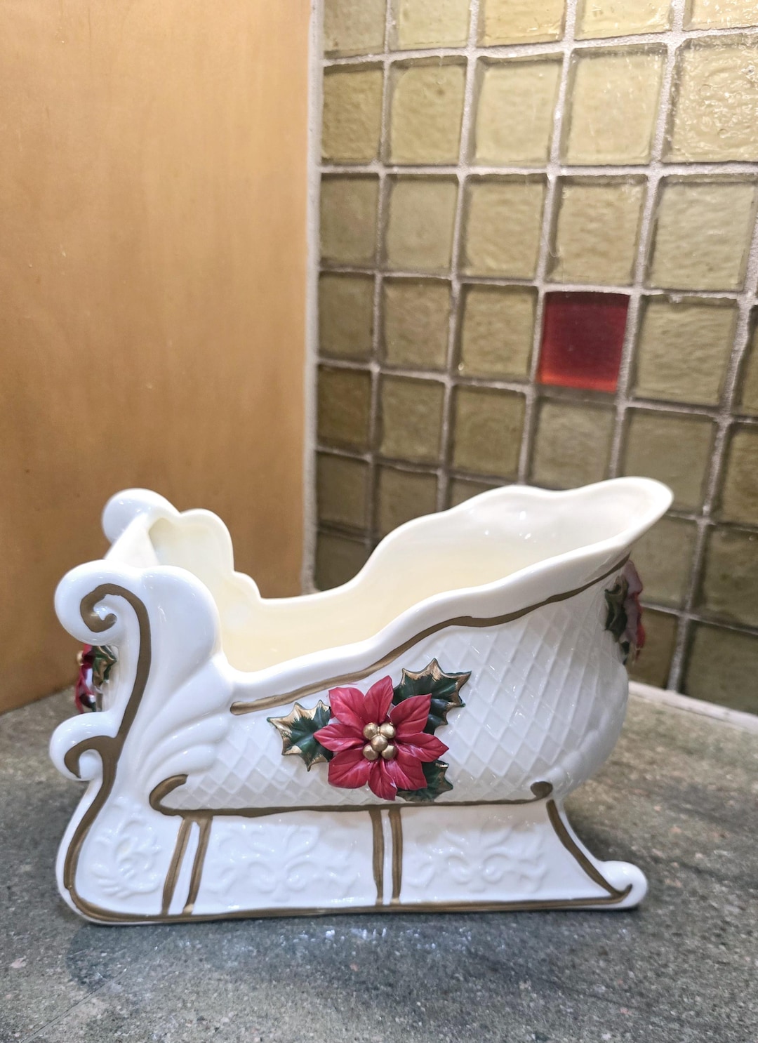 Vintage Porcelain Sleigh - Etsy