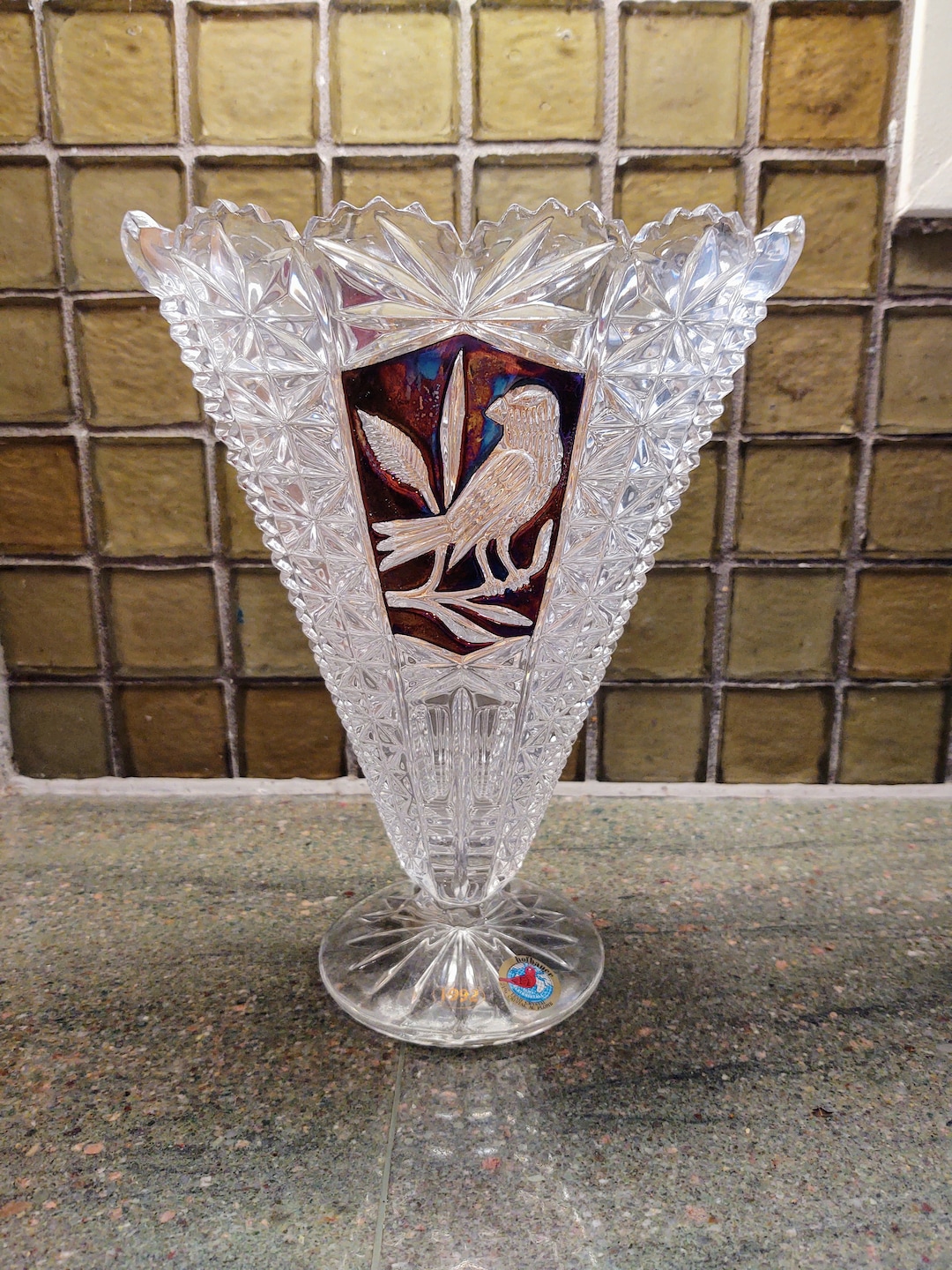 Vintage Hofbauer Byrdes Crystal Collection Fan Vase - Etsy