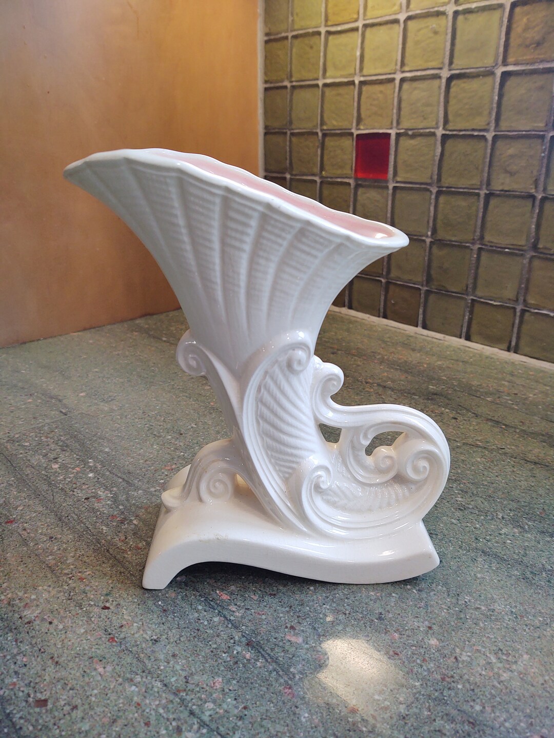 Vintage Holland Mold Ceramic Cornucopia Vase - Etsy