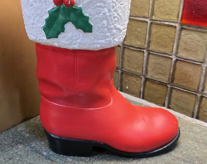 Hand Painted Santa Boot Vase Planter - Etsy
