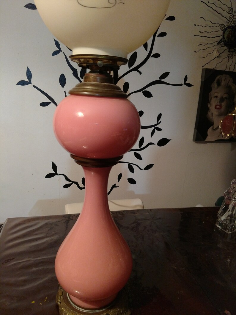 Vintage Victorian Glass Banquet Lamp PRICE REDUCTION - Etsy