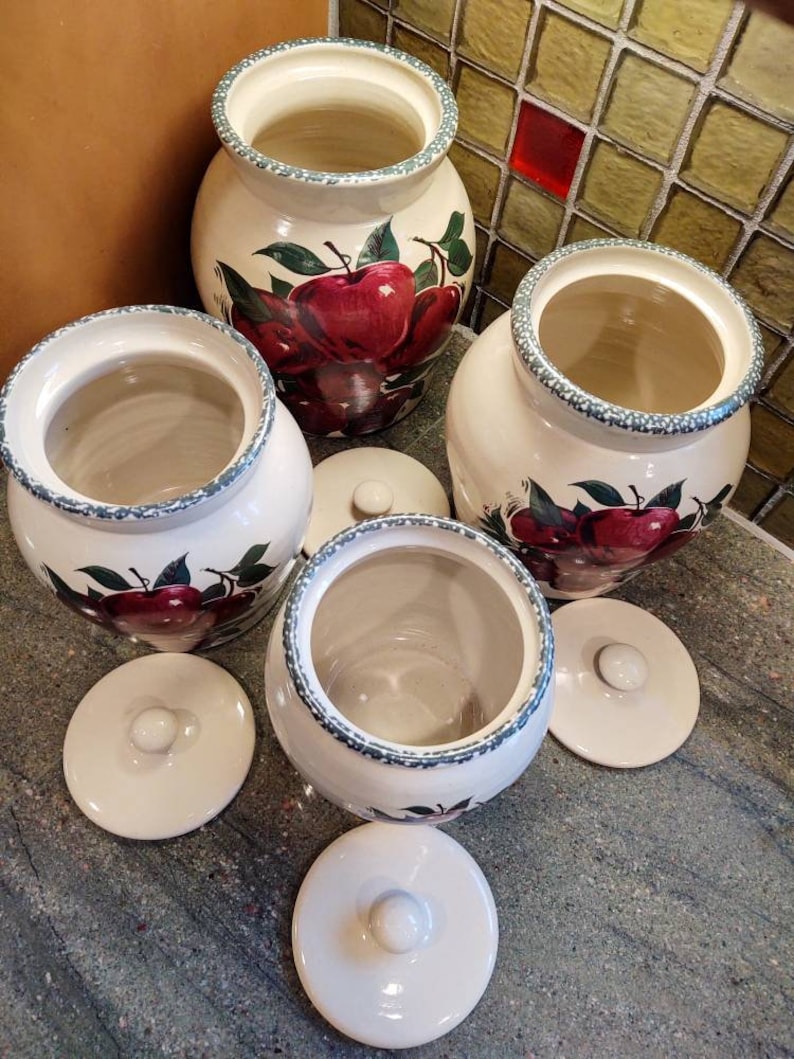 Vintage Home and Garden Party Stoneware Canisters Apple - Etsy
