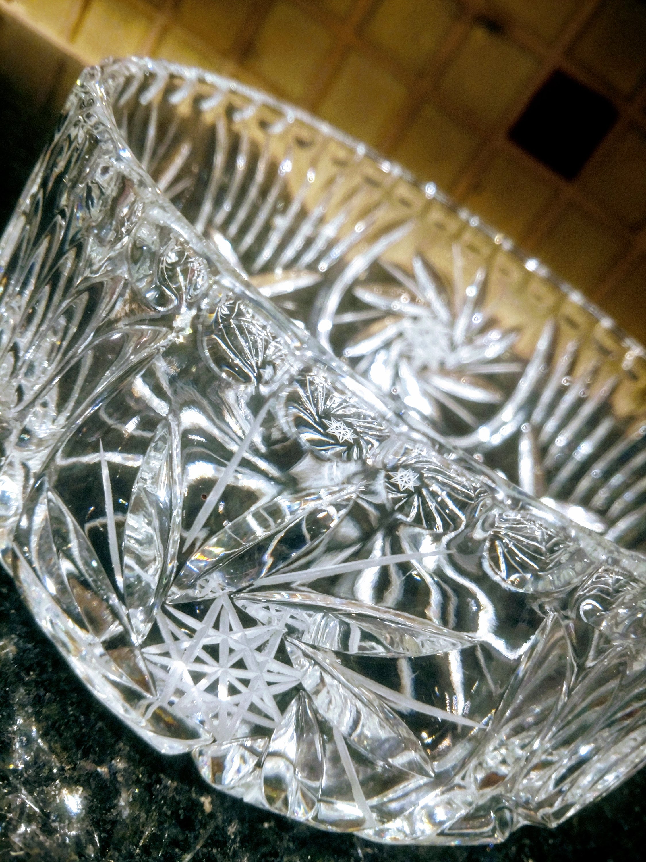 Large Cut Crystal Bowl - Etsy