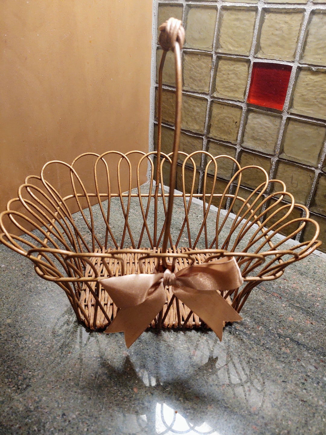 Vintage Metal Wire Decorative Basket - Etsy