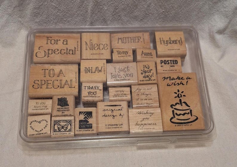 Stampin up Lot of 22 Rubber Stamps, Text Wording Saying Message Phrase ...