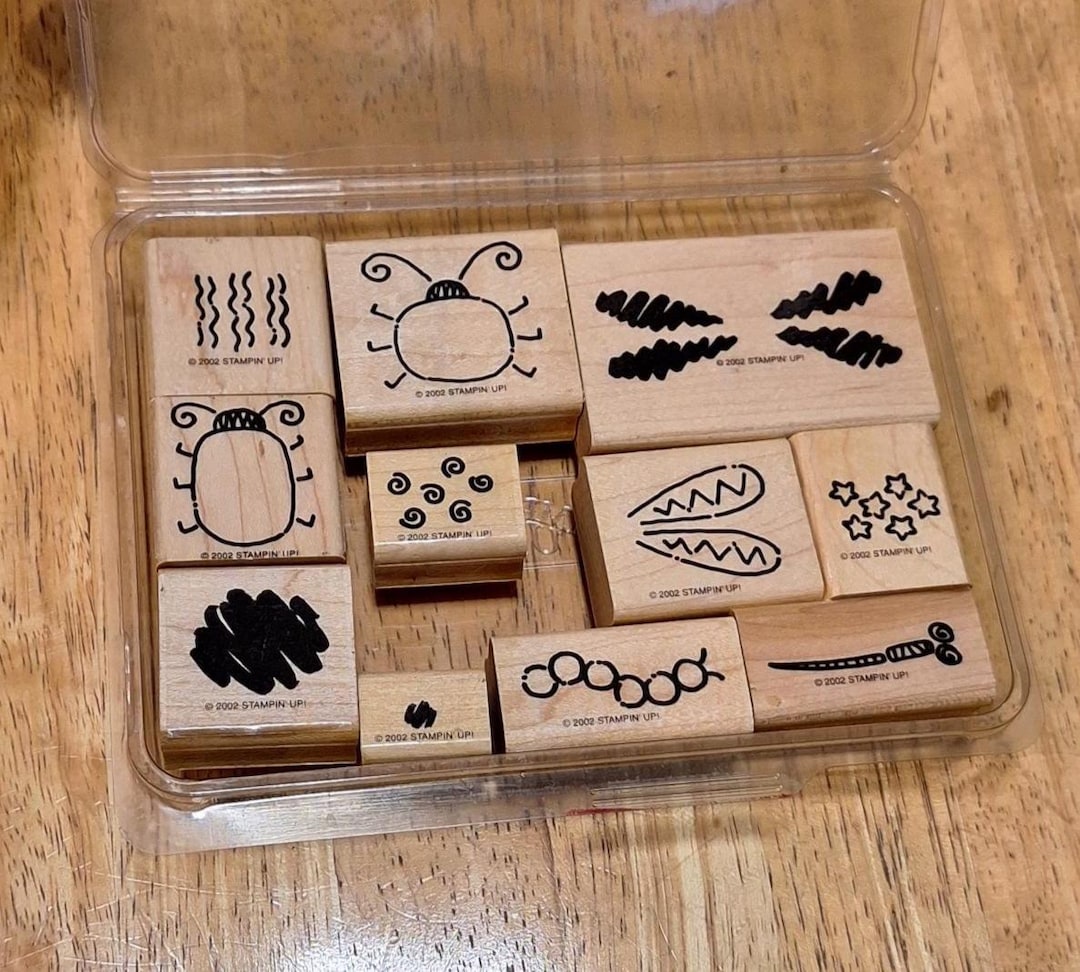 Stampin up Bug Builders, 11 Rubber Stamps, Two Step Stamping, Retired ...