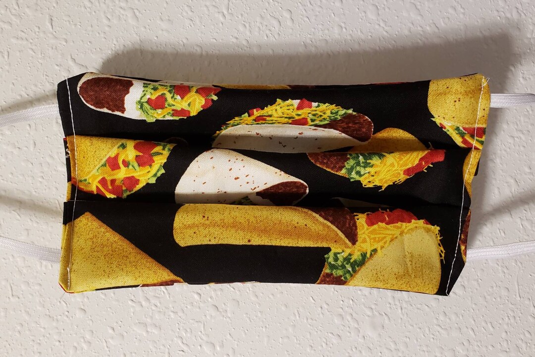 Taco Face Mask - Adult Size, Food Theme Face Cover, Taco Worker Face ...