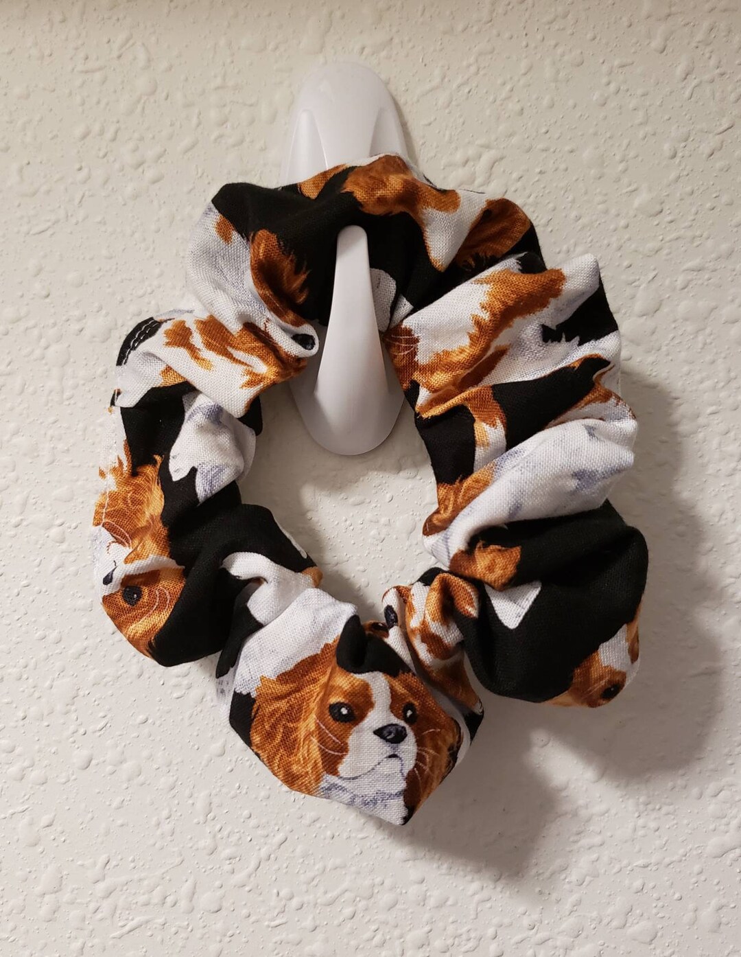 Cavalier King Charles Spaniel Hair Scrunchie, Handmade Cotton Hair Tie ...