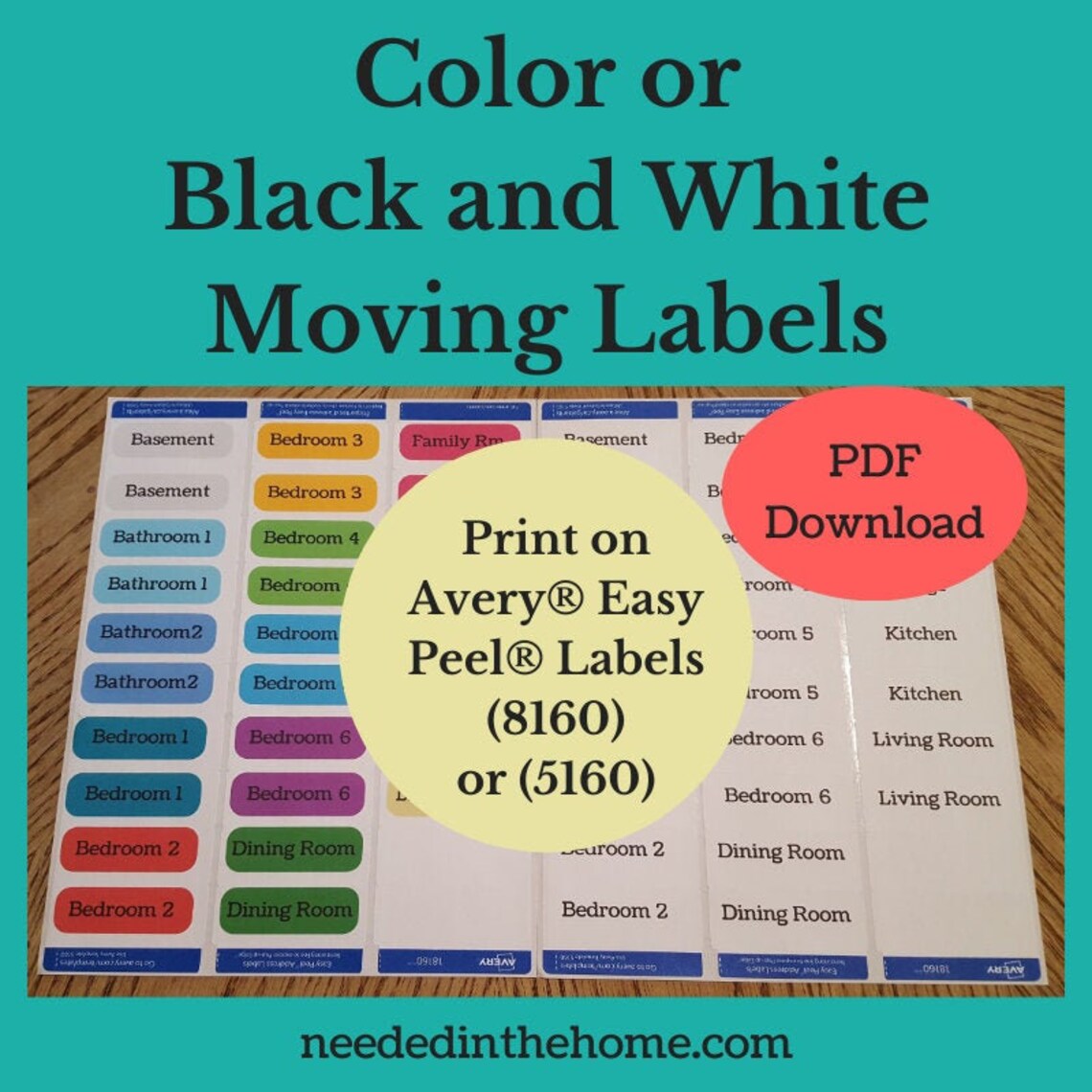 Printable Moving Labels / Packing for a House Move / Print on - Etsy