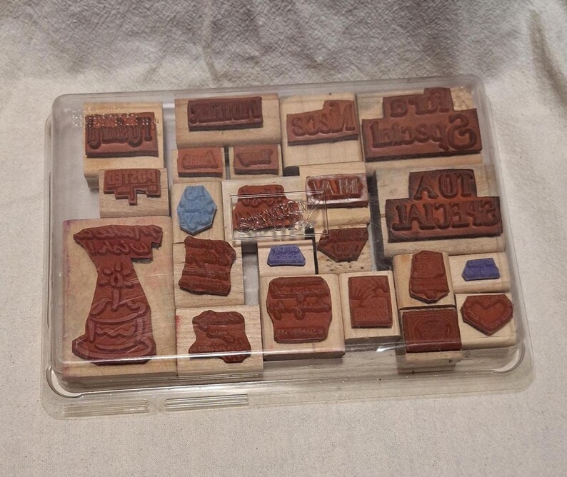 Stampin up Lot of 22 Rubber Stamps, Text Wording Saying Message Phrase ...