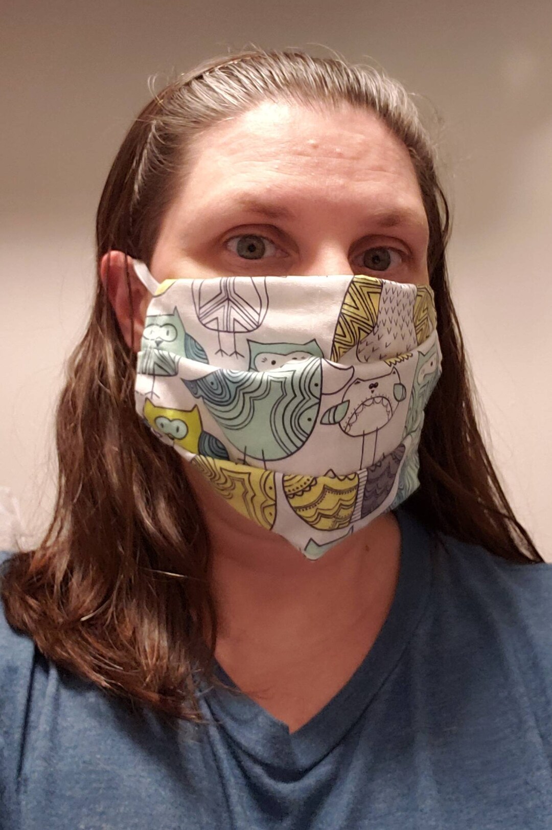 Owls Face Mask Adult Size, Health Face Cover, Owl Theme Face Cover ...