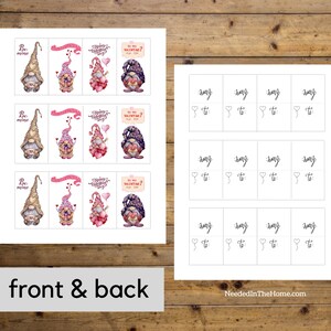 Printable Gnome Valentine / Gnomes Valentine's Day Cards / Printable ...