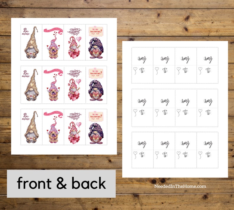 Printable Gnome Valentine / Gnomes Valentine's Day Cards / - Etsy