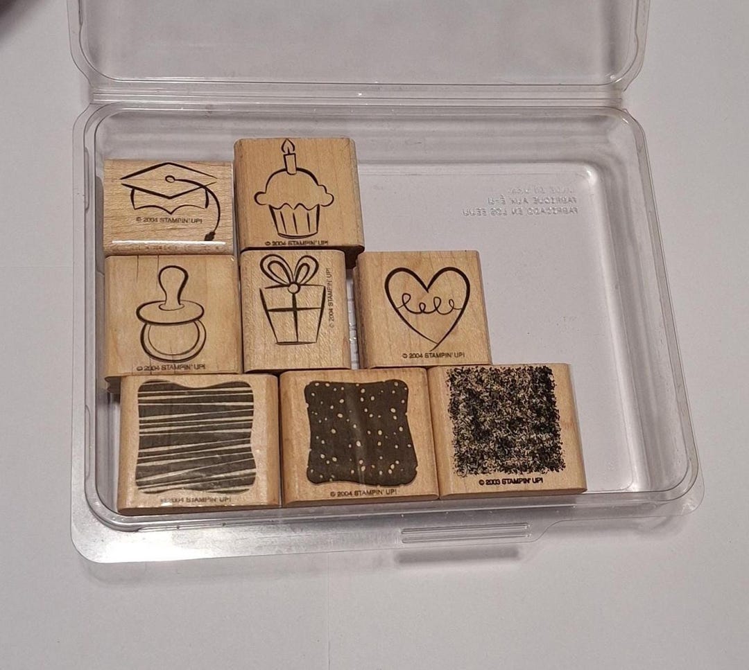 Stampin up Little Layers Plus Two Step Stamping Rubber Stamps Set of 8 ...