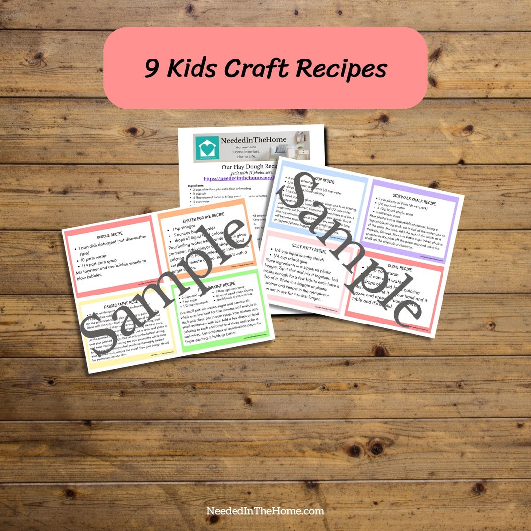 Kids Craft Recipes to Make Bubbles, Slime, Finger Paint, Sidewalk Chalk ...
