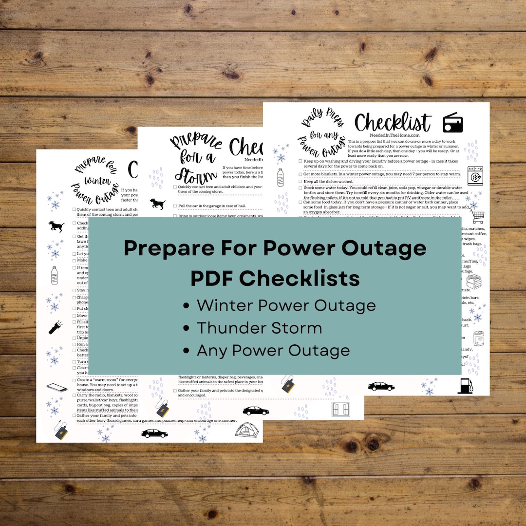 Prepare for Power Outage Checklist, Winter Storm Preparedness Check ...