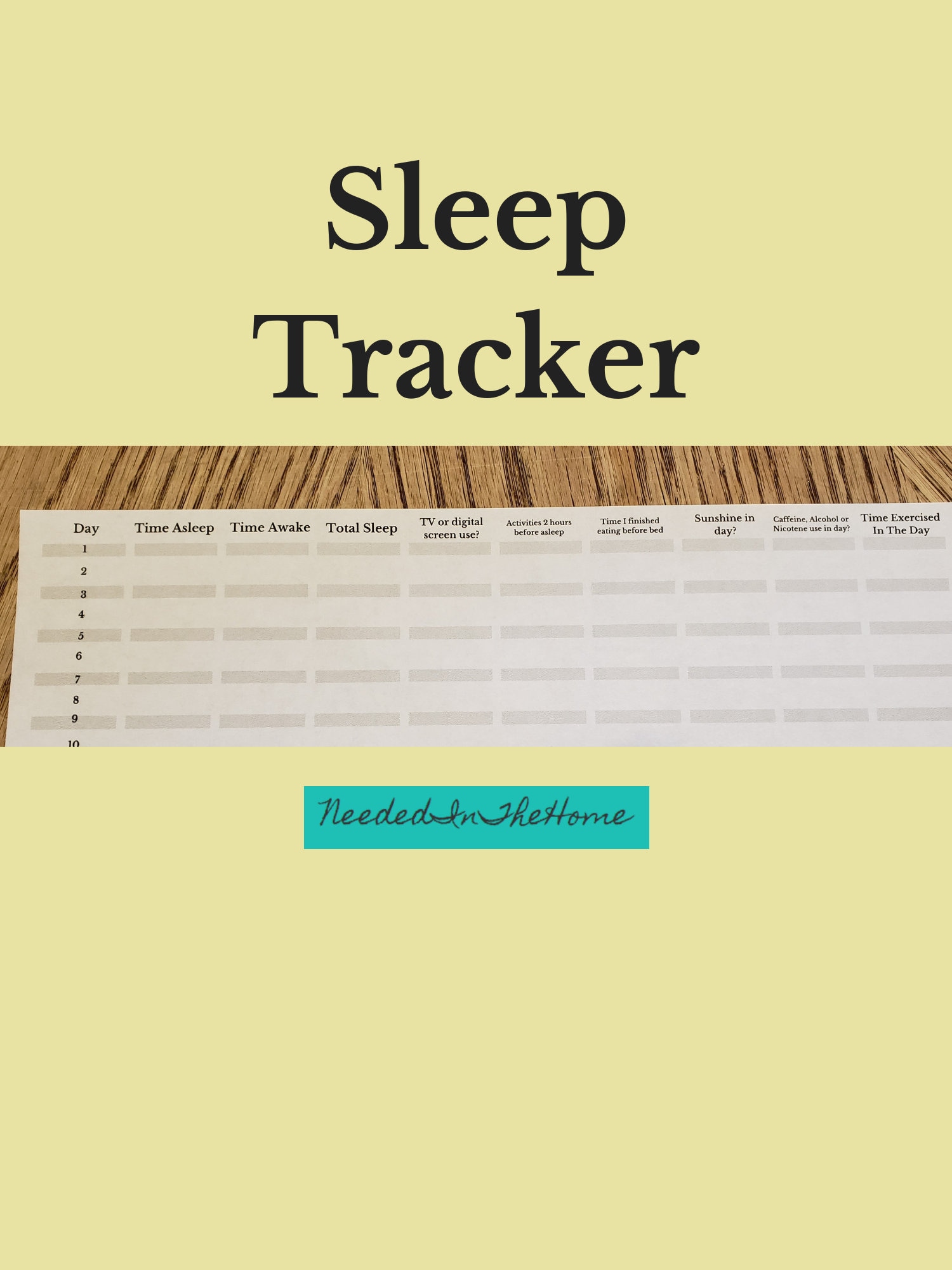 Sleep Tracker Log for Insomnia Treatment Printable Page / - Etsy