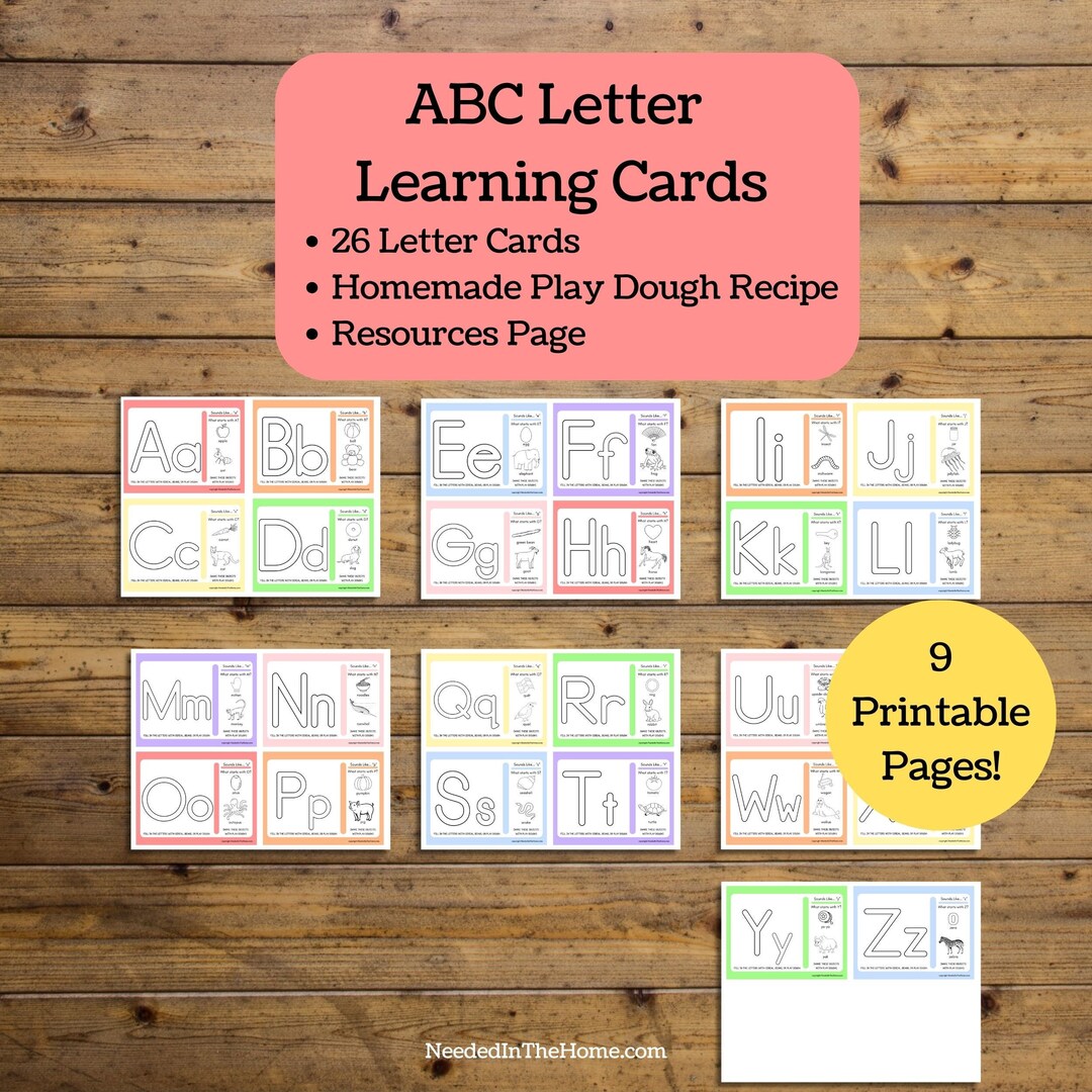 ABC Letter Learning Visual Cards / Alphabet Flash Cards - Etsy