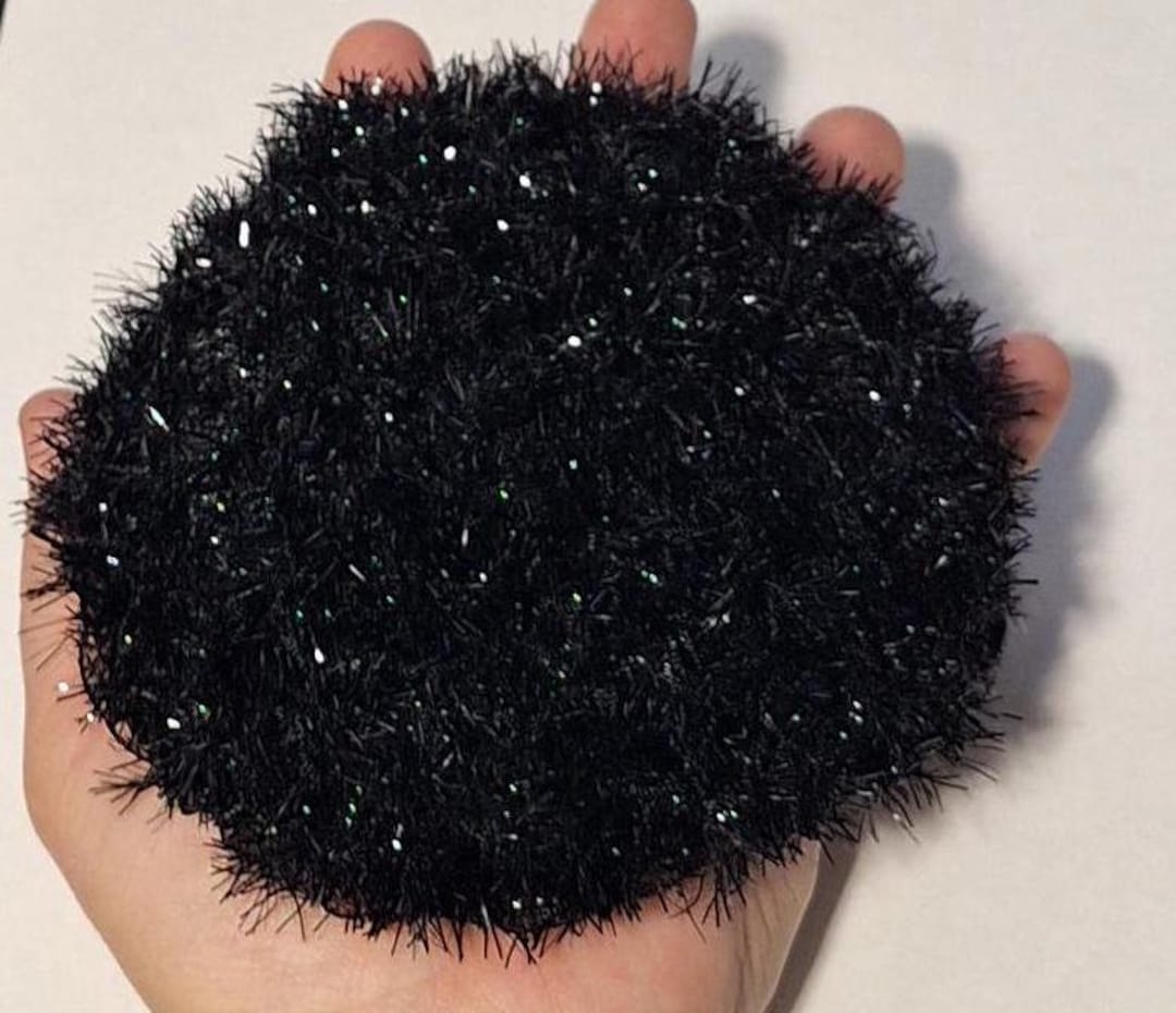 Handmade Heavy Duty Black Dish Scrubbie - 2 Layers Thick, Sparkly ...