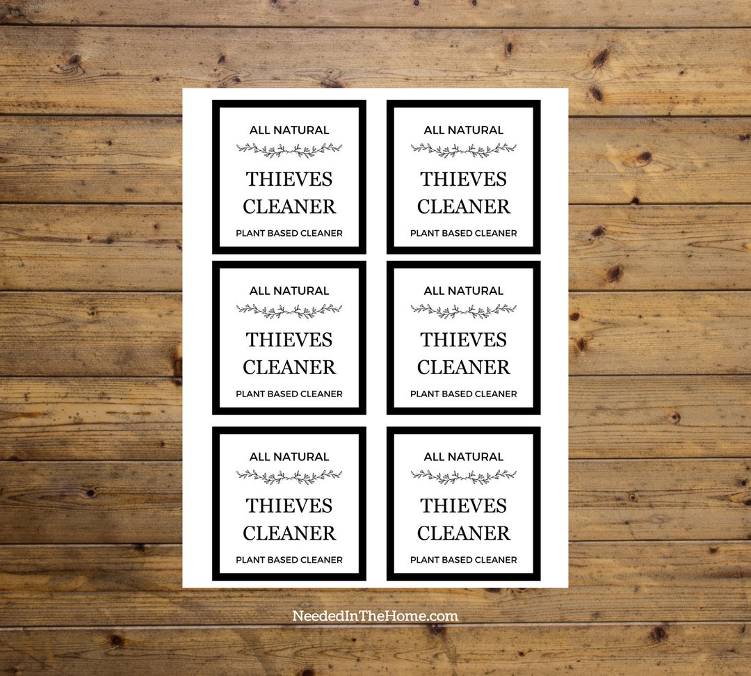 Minimalist Square Thieves Cleaner Labels | Modern Font | Printable ...