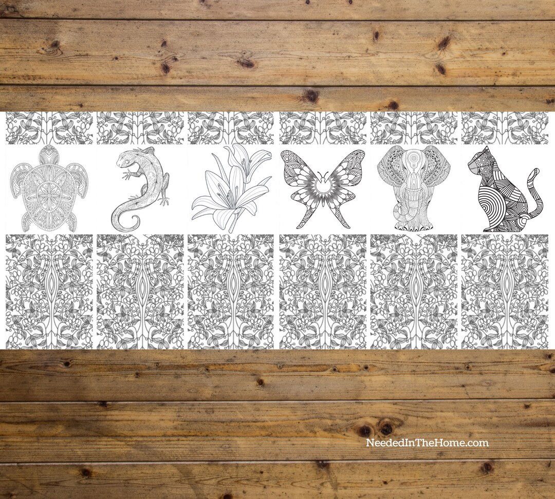 Bookmarks Printable Teen Adult Coloring Bookmark Set of 6 With Printed ...