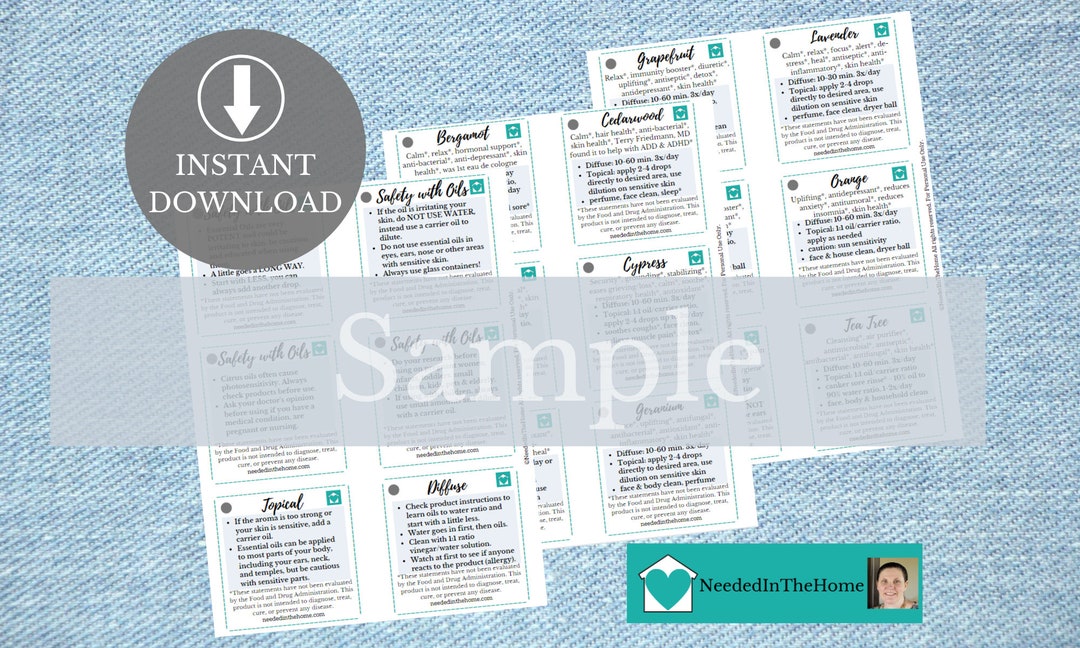 Essential Oils Flash Cards - Essential Oils - New Member - Instant ...