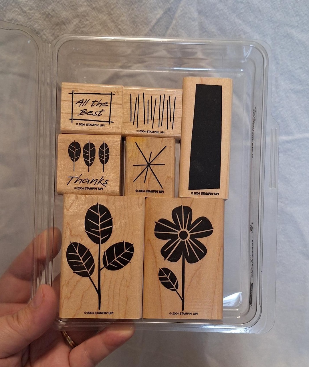 Stampin up Two Step Stamping 7 Rubber Stamps, 2004, Flower, Leaves ...