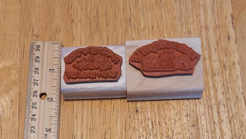 Stampin up Hand Stamped By, 2 Rubber Stamps, Retired 1996 - Etsy
