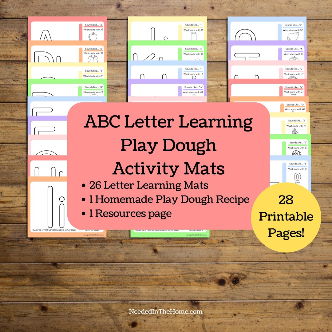 26 Printable Alphabet ABC Letter Learning Play Dough Activity Mats - Etsy
