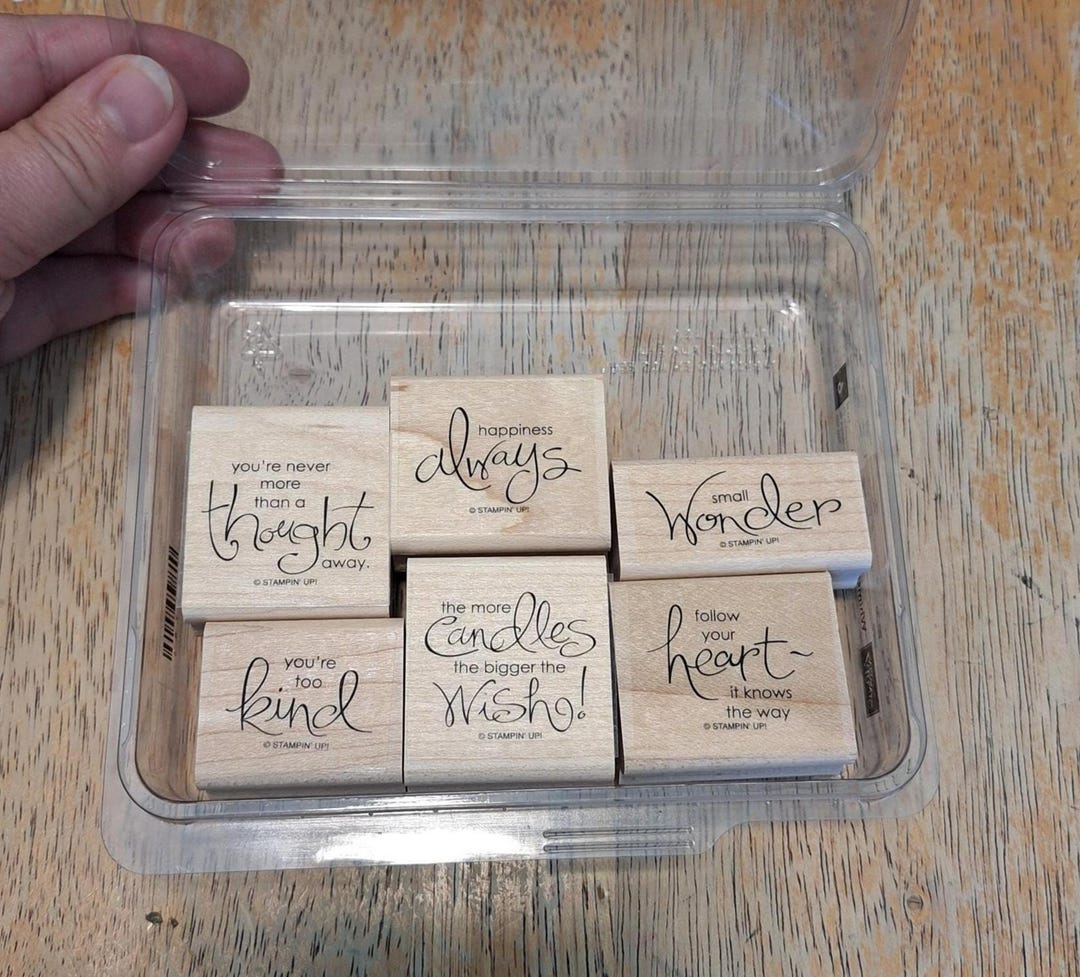 Stampin up Whimsical Words, 6 Rubber Stamps, Words, Card Making, Text ...
