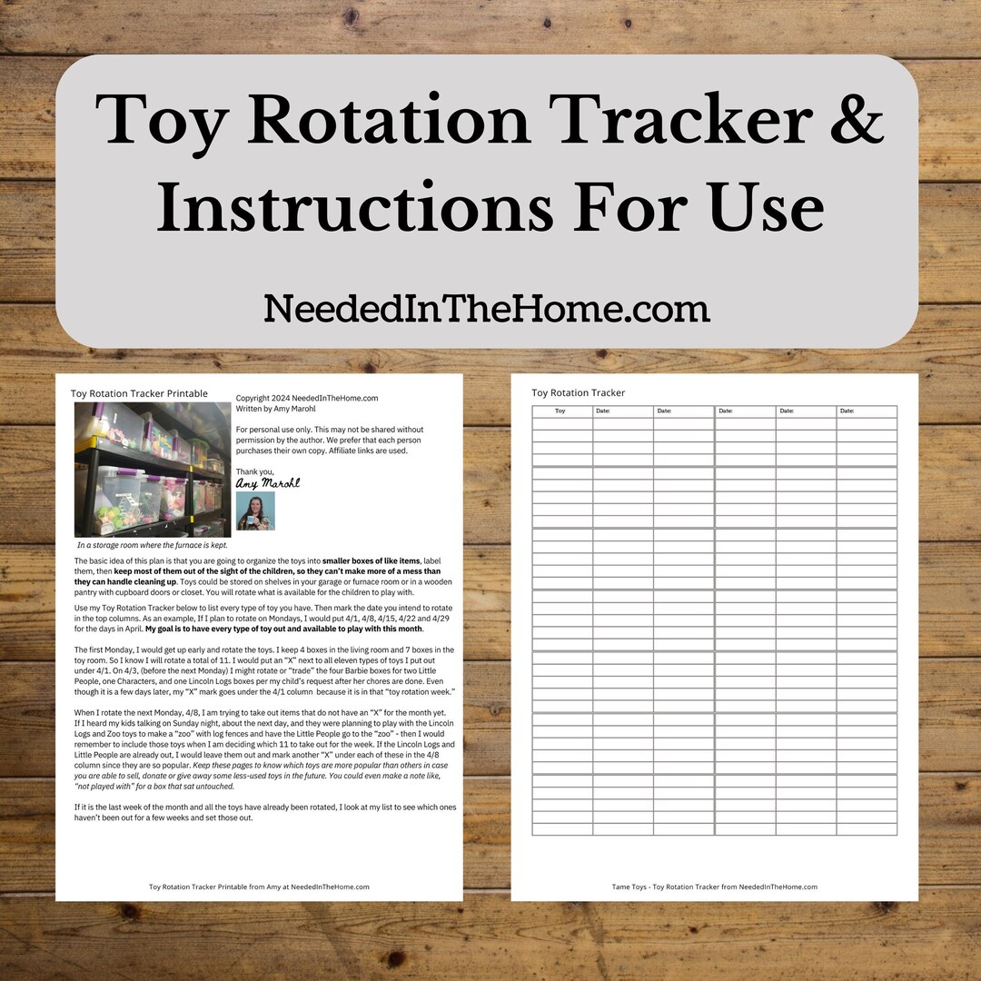 Toy Rotation Tracker Printable & Instructions for Use - Etsy