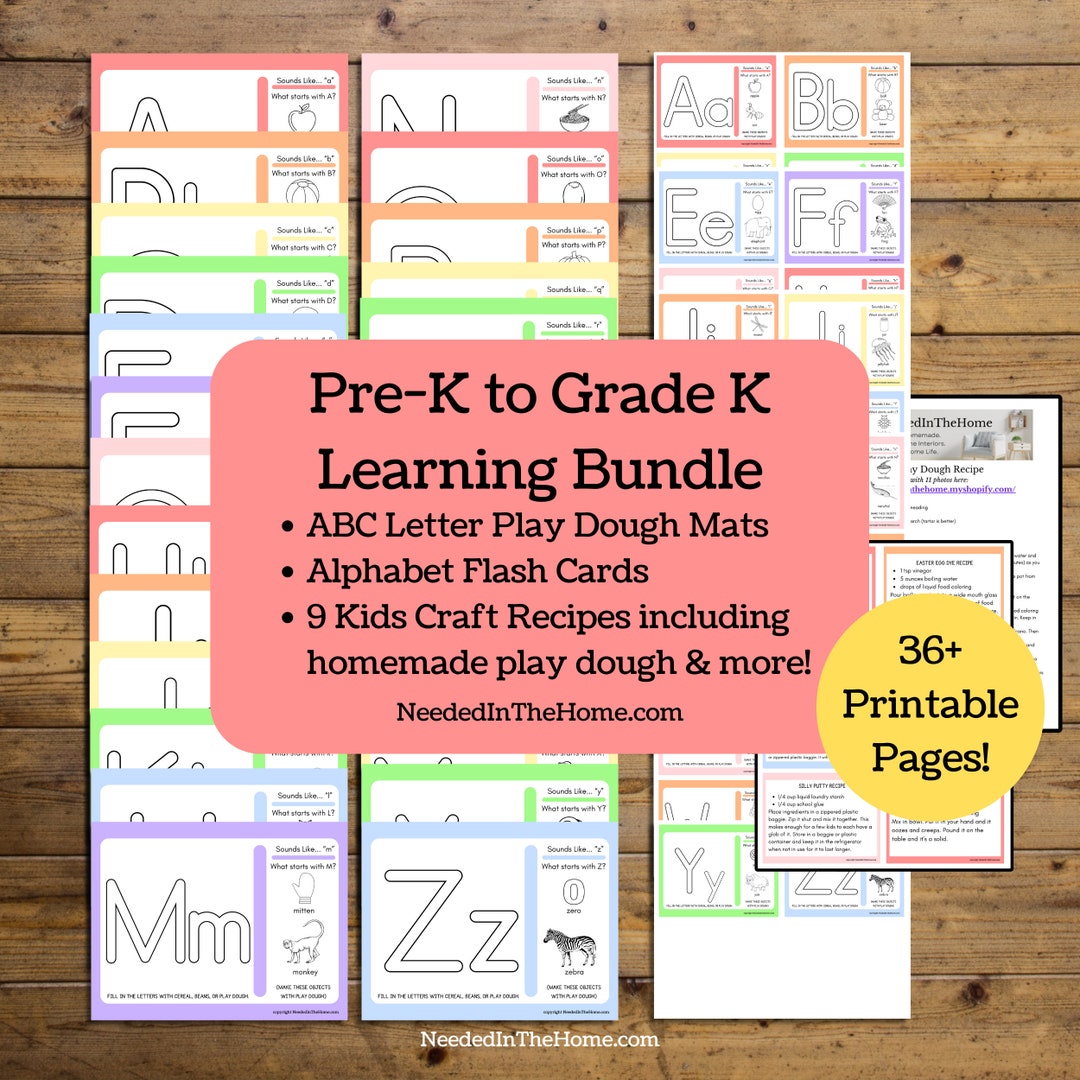 ABC Learning Bundle | Play Doh Mats & Visual Cards | 26 Printable ...
